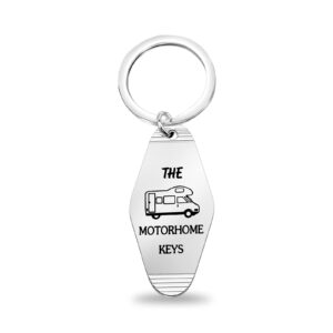 kuiyai vintage motel keychain the motorhome keys gift rv gifts camping gift motor vehicle trailer home motorhome gift for camper (the motorhome keys)