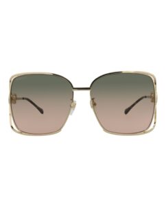 gucci women's oversized rectangular sunglasses, shiny endura gold, one size