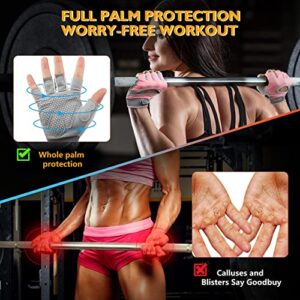 ihuan New Breathable Workout Gloves for Women & Men - No More Sweaty & Full Palm Protection Gym Exercise, Cycling， Fitness, Weightlifting, Pull-ups, Deadlifting, Rowing