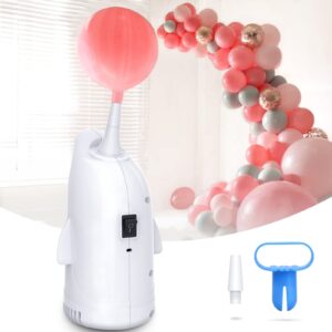 balloon pump electric, cadrim electric portable balloon pump with nozzle and balloon knotter, penguin shaped portable balloon pump inflator for party/wedding/christmas/birthday/ceremony