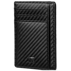 montableu milano handcrafted mens credit card holder slim front pocket wallet, executive black