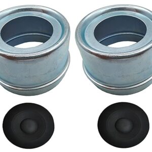 Replaces 4 Pack Trailer Axle Dust Cap Cup Grease Cover & 12Pack with Rubber Plugs for Dexter EZ Lube Trailer Camper Axle 1.98"