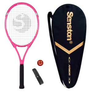 senston tennis racket for adults tennis racket professional 27 inch tennis racquet for girls women pink