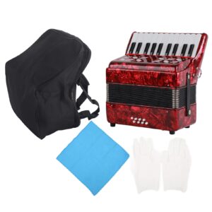 IRIN 22‑Key 8 Bass Accordion Piano Accordion Professional Educational Musical Instrument with Retractable Strap for Beginners Students 12.4 x 11.6 x 5.7in