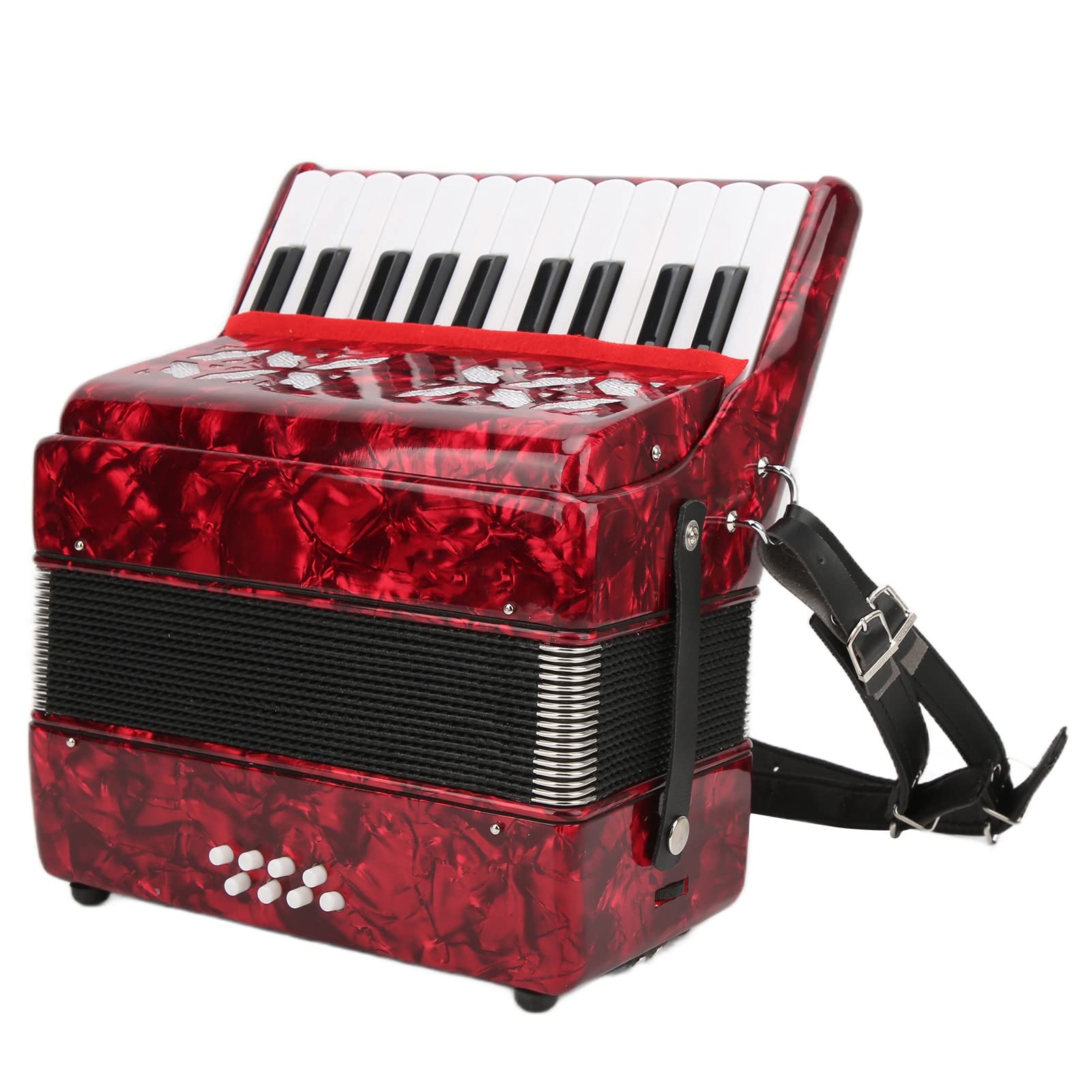 IRIN 22‑Key 8 Bass Accordion Piano Accordion Professional Educational Musical Instrument with Retractable Strap for Beginners Students 12.4 x 11.6 x 5.7in