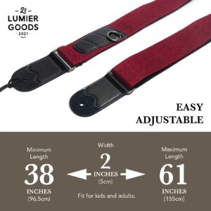 Guitar Strap For Bass, Electric & Acoustic Guitar, Strap Locks Included (Red) One Size LMR00_030