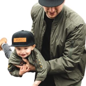 Legend and Legacy Genuine Leather Patch Hats Black Matching Father Son, Each Hat Sold Separately**(Legend - Adult)