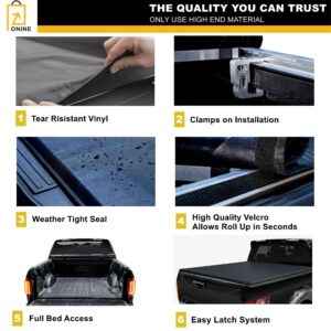 ONINE AWR Soft Roll Up Truck Bed Tonneau Cover Custom Fit 2015-2024 Ford F150 5.5ft Bed(66"), Styleside, All Weather