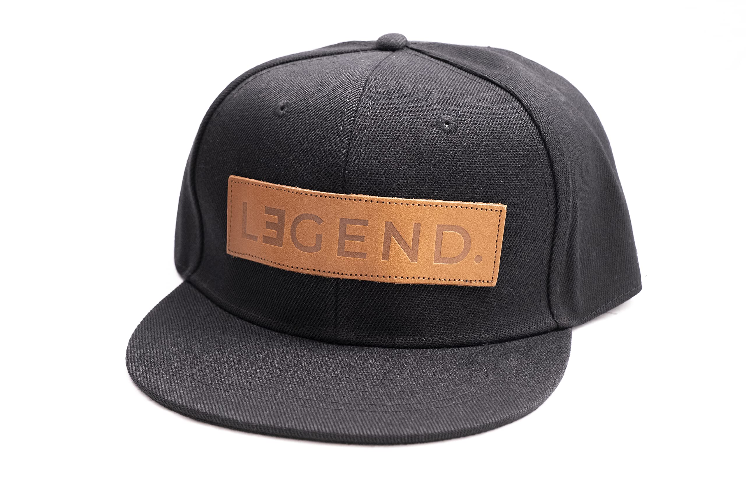 Legend and Legacy Genuine Leather Patch Hats Black Matching Father Son, Each Hat Sold Separately**(Legend - Adult)