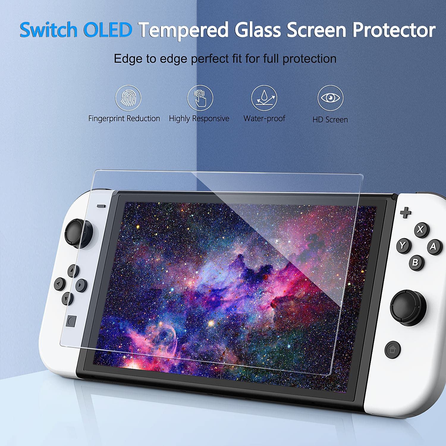 Trconk Screen Protector Compatible with Nintendo Switch OLED, Tempered Glass Screen Protector for Switch OLED 2021, 7-inch HD Clear Screen Protector Glass for OLED Switch, 3-Pack