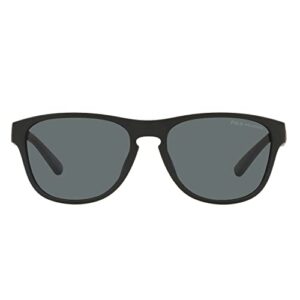 Polo Ralph Lauren PH4180U Universal Fit Square Sunglasses, Matte Black/Polarized Dark Grey, 56 mm