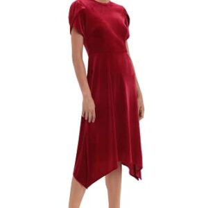 Maggy London Women's Tulip Sleeve Handkerchief Dress, Garnet, 8