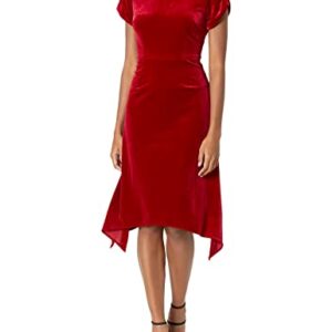 Maggy London Women's Tulip Sleeve Handkerchief Dress, Garnet, 8