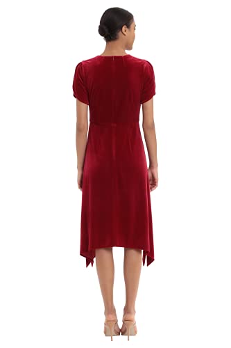 Maggy London Women's Tulip Sleeve Handkerchief Dress, Garnet, 8