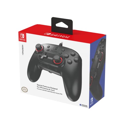 HORI Nintendo Switch HORIPAD Plus+ Wired Controller for first person shooters, battle royales and more - Officially Licensed by Nintendo