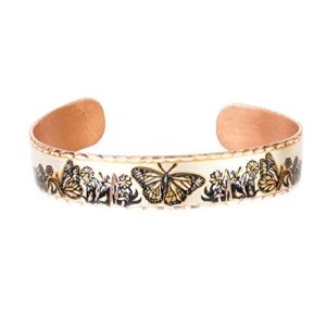 front line jewelry handcrafted copper women's butterfly bracelets cuff: embrace nature's beauty with earth-tone unique monarch butterfly cuff, butterfly gifts