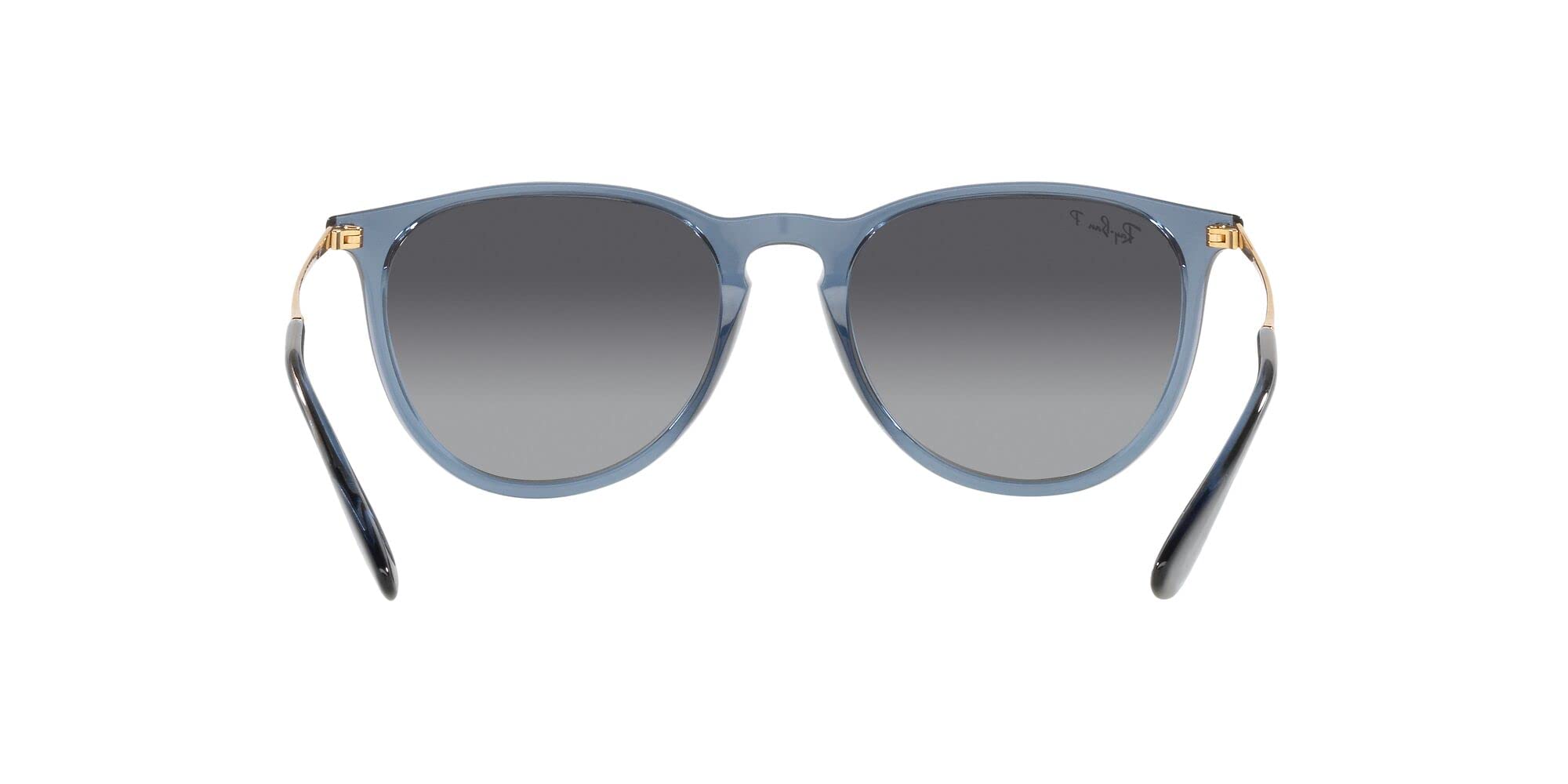 Ray-Ban RB4171 Erika Round Sunglasses, Transparent Blue/Polarized Grey Gradient, 54 mm