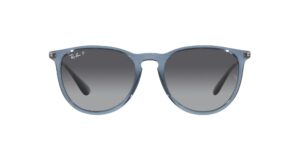 ray-ban rb4171 erika round sunglasses, transparent blue/polarized grey gradient, 54 mm