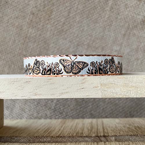 FRONT LINE JEWELRY Handcrafted Copper Women's Butterfly Bracelets Cuff: Embrace Nature's Beauty with Earth-Tone Unique Monarch Butterfly Cuff, Butterfly Gifts