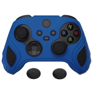 playvital scorpion edition two-tone anti-slip silicone case cover for xbox series x/s controller, soft rubber case for xbox core wireless controller with thumb grip caps - blue & black