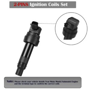 Ignition Coil Packs of 4 Fits for L4 1.6L 2012 2013 2014 2015 2016 2017 Kia Rio Soul Hyundai Accent Veloster 1.6 Coils Replaces# UF652 C1803