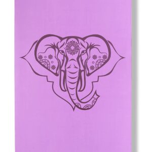 Yoga Mat by Modern Body Extra Thick 6mm for Exercise and Pilates - Purple Elephant- Natural Eco Friendly Rubber, Extra Cushion for Stability and Comfort, Absorbent non-slip grip with 2 carry straps