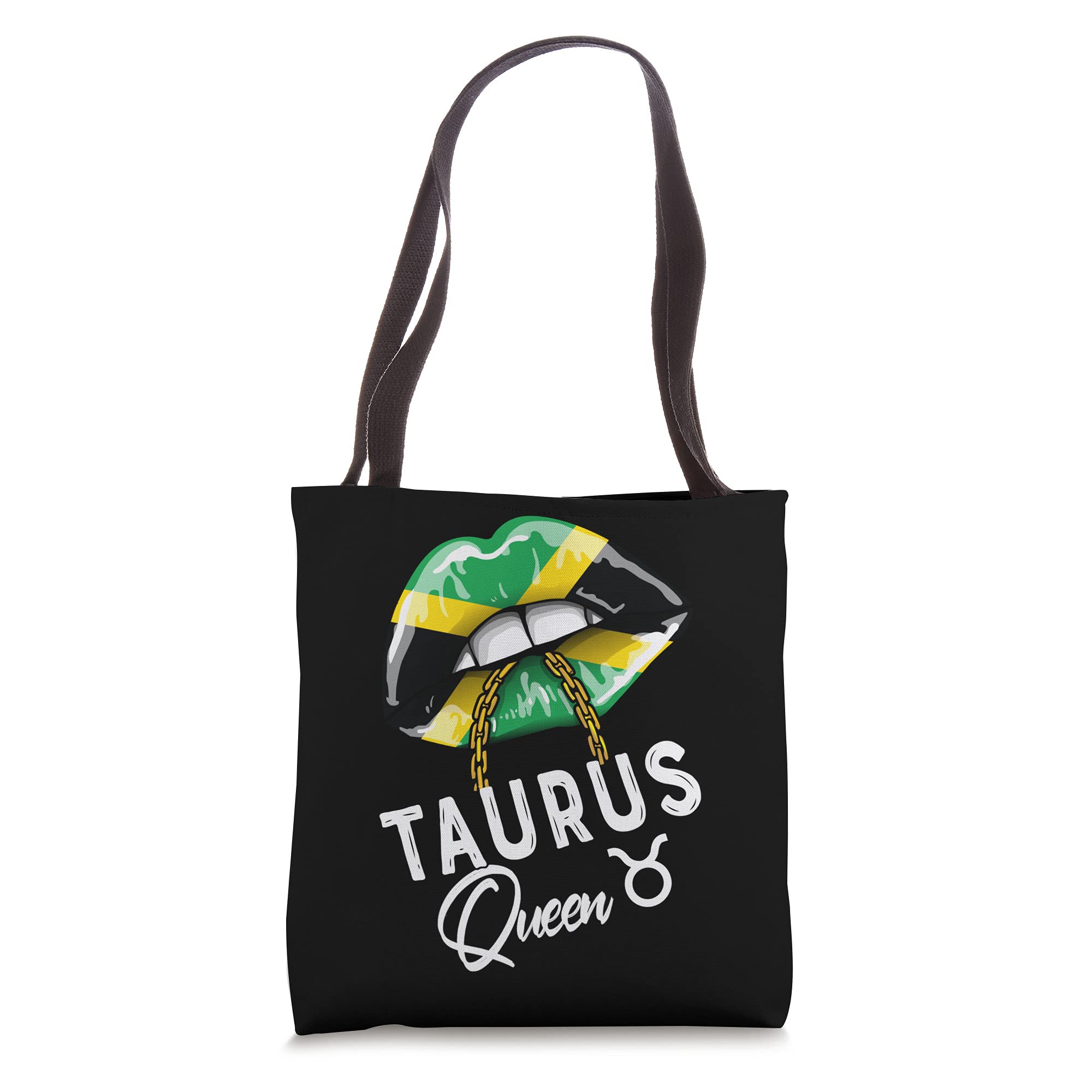 Jamaica Taurus Queen Zodiac Birthday Jamaican Flag Lips Tote Bag