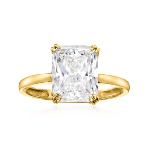 ross-simons 4.25 carat cz solitaire ring in 14kt yellow gold. size 7