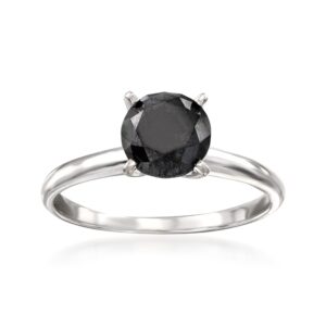 ross-simons 1.00 carat black diamond solitaire ring in 14kt white gold. size 7