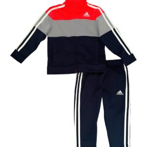 adidas Boys' Tricot Jacket & Pant Clothing Set (5, Bright Orange Red)