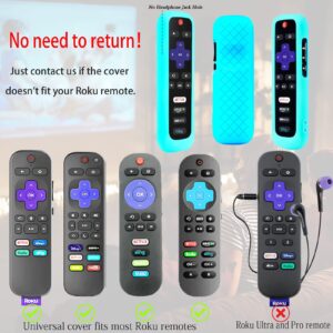 4 Pack Remote Case, Battery Cover for TCL Roku Smart TV Steaming Stick Remote, Silicone Protective Controller Universal Sleeve Skin Glow in the Dark Green Blue Purple Red