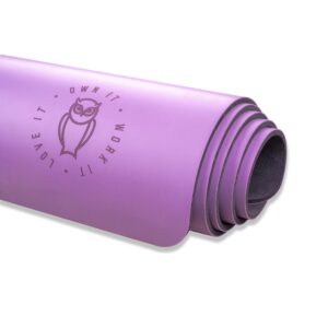 Yoga Mat by Modern Body Extra Thick 6mm for Exercise and Pilates - Purple Elephant- Natural Eco Friendly Rubber, Extra Cushion for Stability and Comfort, Absorbent non-slip grip with 2 carry straps