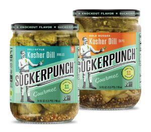 suckerpunch pickles | variety 2-pack | 24 ounce jars | kosher dill 2-pack | dill chip + dill whole | non-gmo