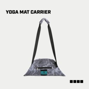 Capelli Sport Yoga Mat Bag Sling, Travel Yoga Mat Strap Carrier Bag with Mandala Pattern, Grey