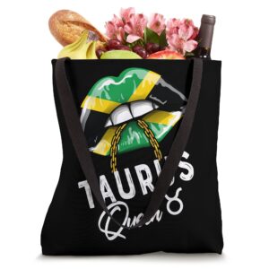 Jamaica Taurus Queen Zodiac Birthday Jamaican Flag Lips Tote Bag