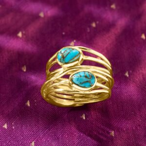 Ross-Simons Gemstone Highway Ring in 18kt Gold Over Sterling