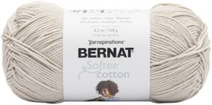 bernat softee cotton yarn, feather gray