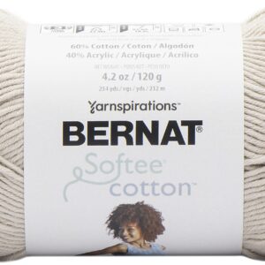 Bernat Softee Cotton Yarn, Feather Gray