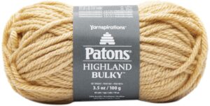 patons highland bulky solids yarn, ochre