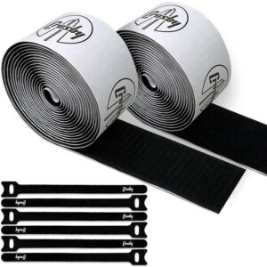 crosby pedalboard grip kit - 10 feet (3m) of heavy duty hook & loop tape plus 6 reusable cable ties for guitar or bass pedal board mounting and cable management