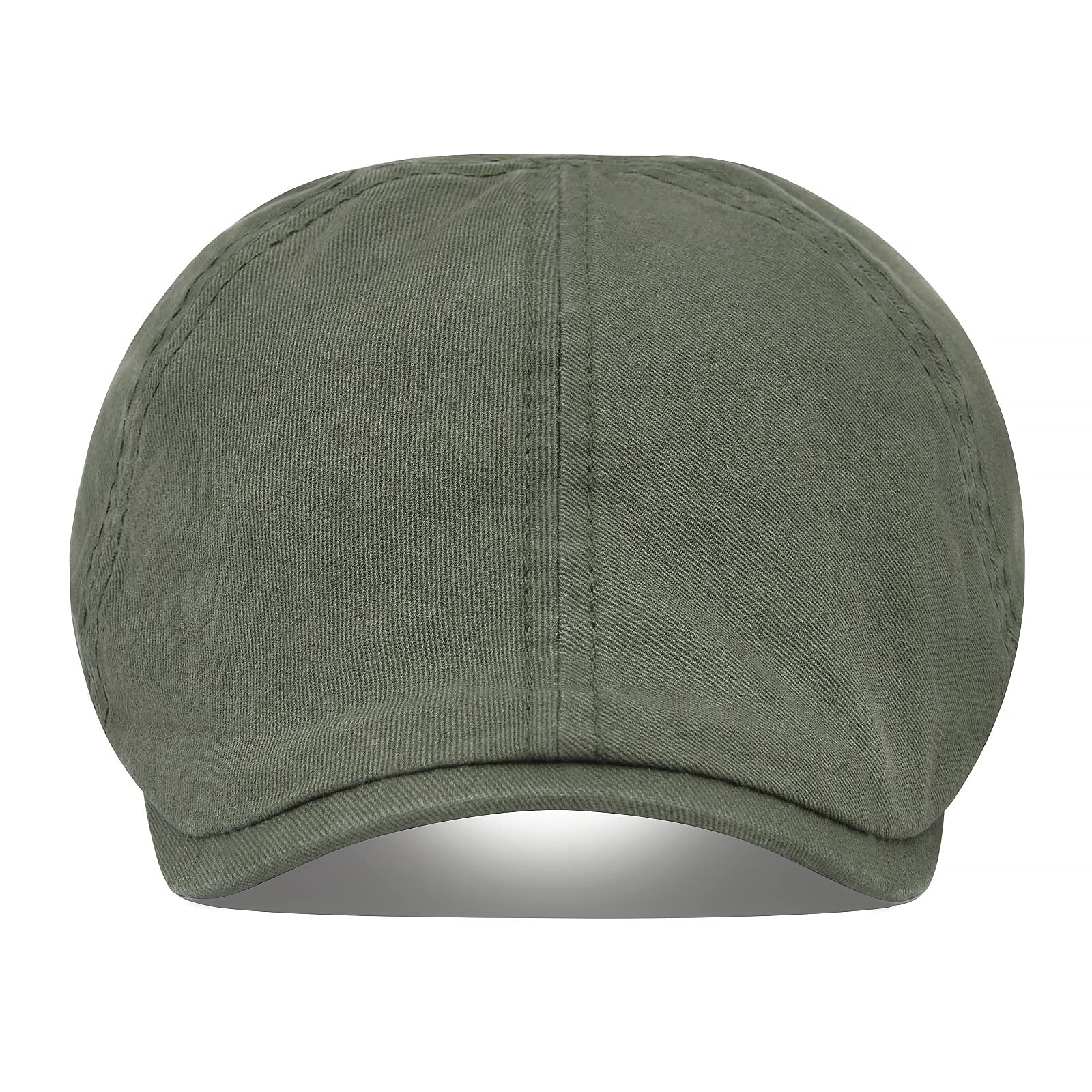 VOBOOM Cotton Flat Cap Cabbie Hat Gatsby Ivy Cap Irish Hunting Hat Newsboy (Army Green)