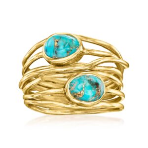 ross-simons gemstone highway ring in 18kt gold over sterling