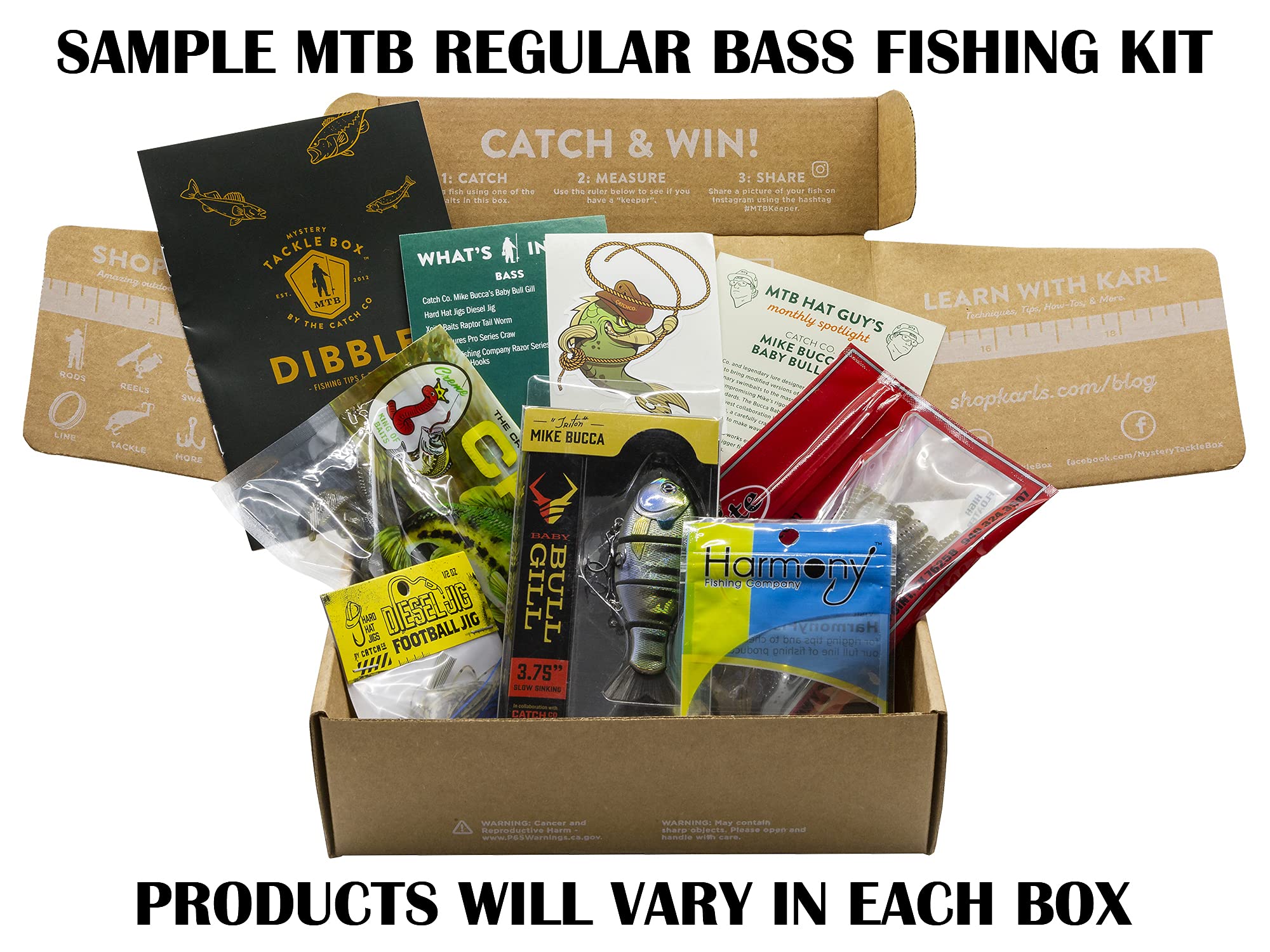 Catch Co Mystery Tackle Box Freshwater Largemouth and Smallmouth Bass Lures Fishing Kit