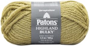 patons highland bulky solids yarn, moss