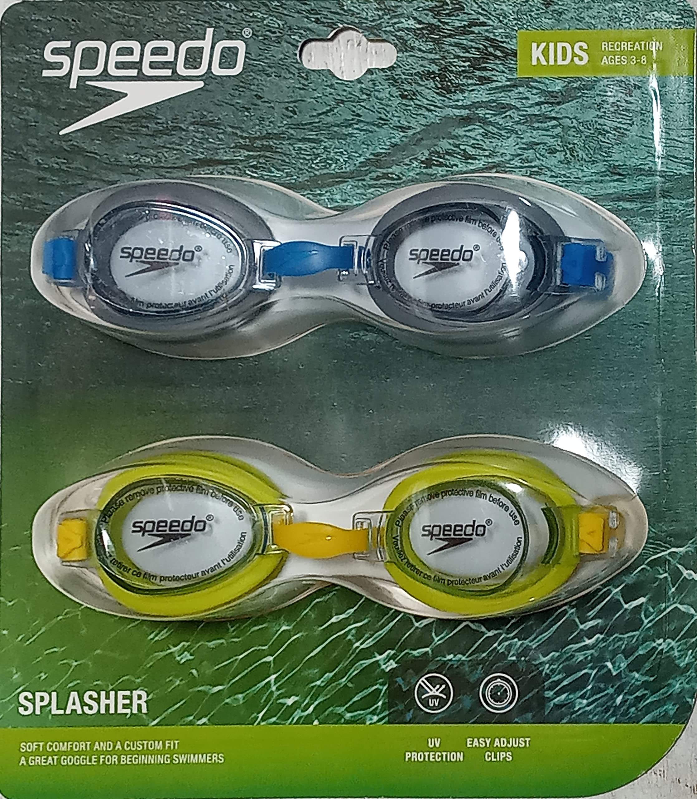 Speedo Kids Splasher Goggles 2-Pack - Grey/Lime