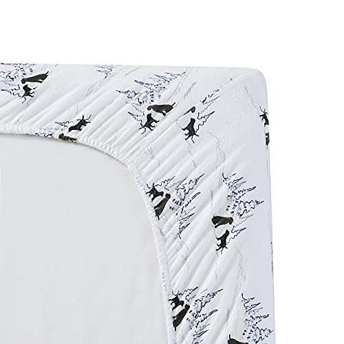 Eddie Bauer - King Sheet Set, Warm Breathable Cotton Flannel Bedding with Deep Pockets, Brushed for Extra Softness, Cozy Home Decor, Oeko-Tex Certified (Dog Friends White, King)