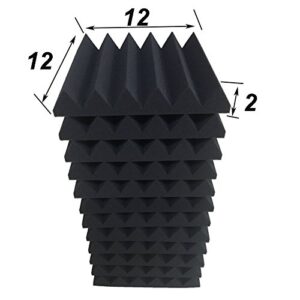 96 Acoustic Foam Panel Wedge Studio Soundproofing Wall Tiles 12" X 12" X 2"