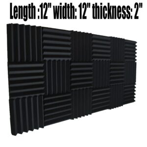 96 Acoustic Foam Panel Wedge Studio Soundproofing Wall Tiles 12" X 12" X 2"