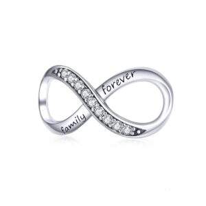 rukyf 925 sterling silver infinity charms for bracelets necklaces family forever cubic zirconia charm jewelry gifts for women