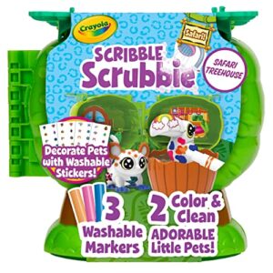 Crayola Scribble Scrubbie Pets Safari Treehouse, Toy Storage Case, Gift for Boys & Girls